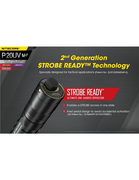 Linterna P20UV V2 1000lm UV 164m IP68 | LeonLeds