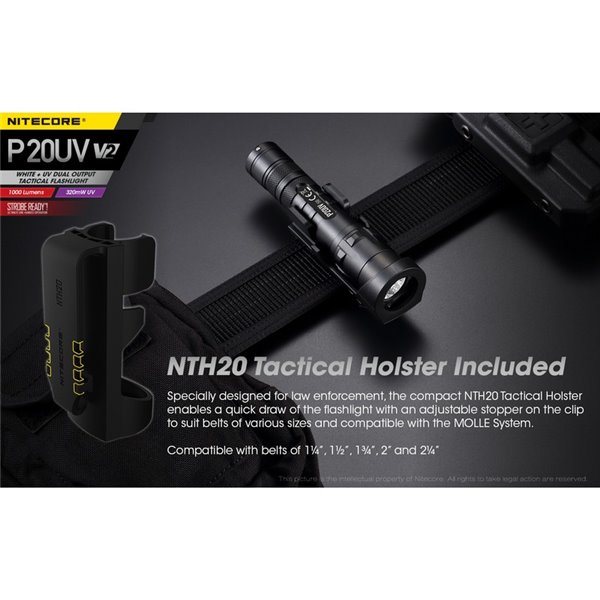 Linterna P20UV V2 1000lm UV 164m IP68 | LeonLeds