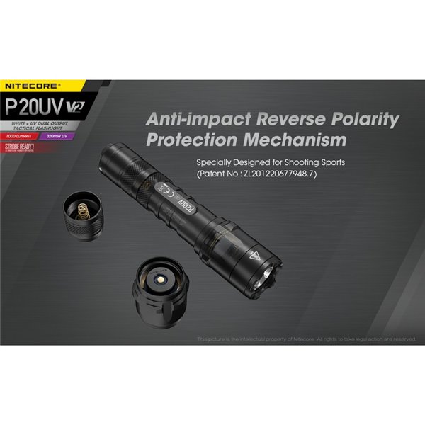 Linterna P20UV V2 1000lm UV 164m IP68 | LeonLeds