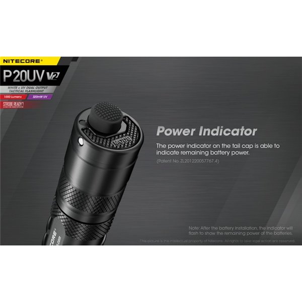 Linterna P20UV V2 1000lm UV 164m IP68 | LeonLeds