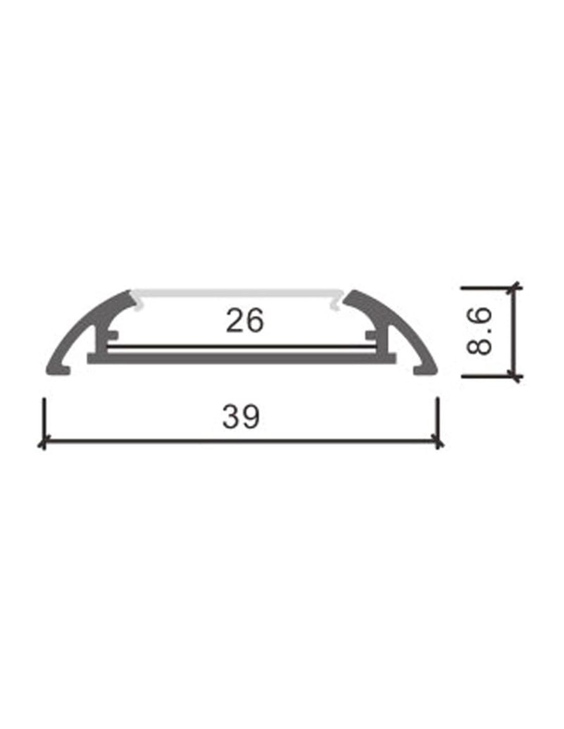 Perfil de superficie completo MIND 2m | LeonLeds