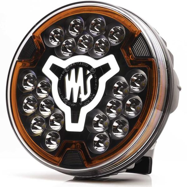 Faro LED Carretera 12/24V con Luz Advertencia Ámbar y Posición Blanca ...