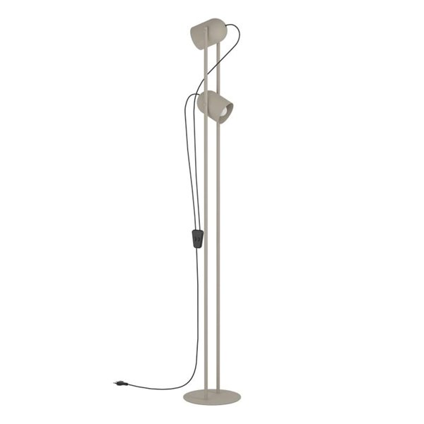 Lampadaire TILSTON couleur sable avec 2 ampoules E14 | LeonLeds