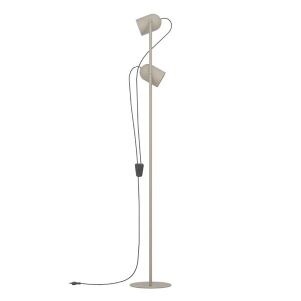 Lampadaire TILSTON couleur sable avec 2 ampoules E14 | LeonLeds