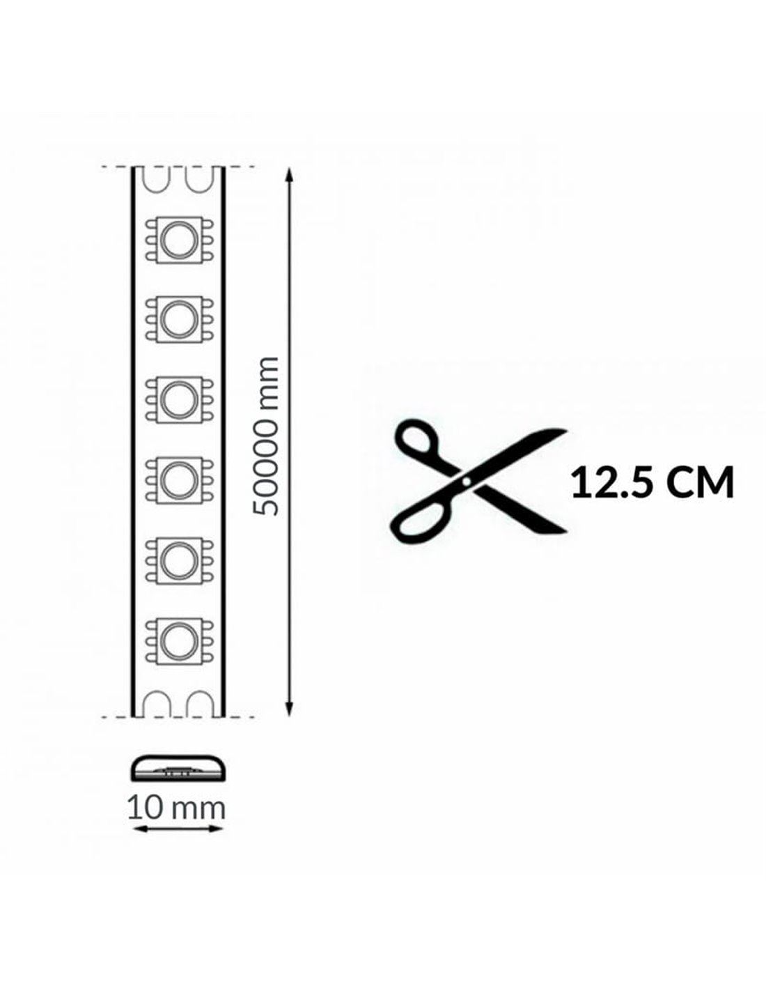 Tira LED SMD TIPS digital 24V blanco 10W/m IP20 | LeonLeds