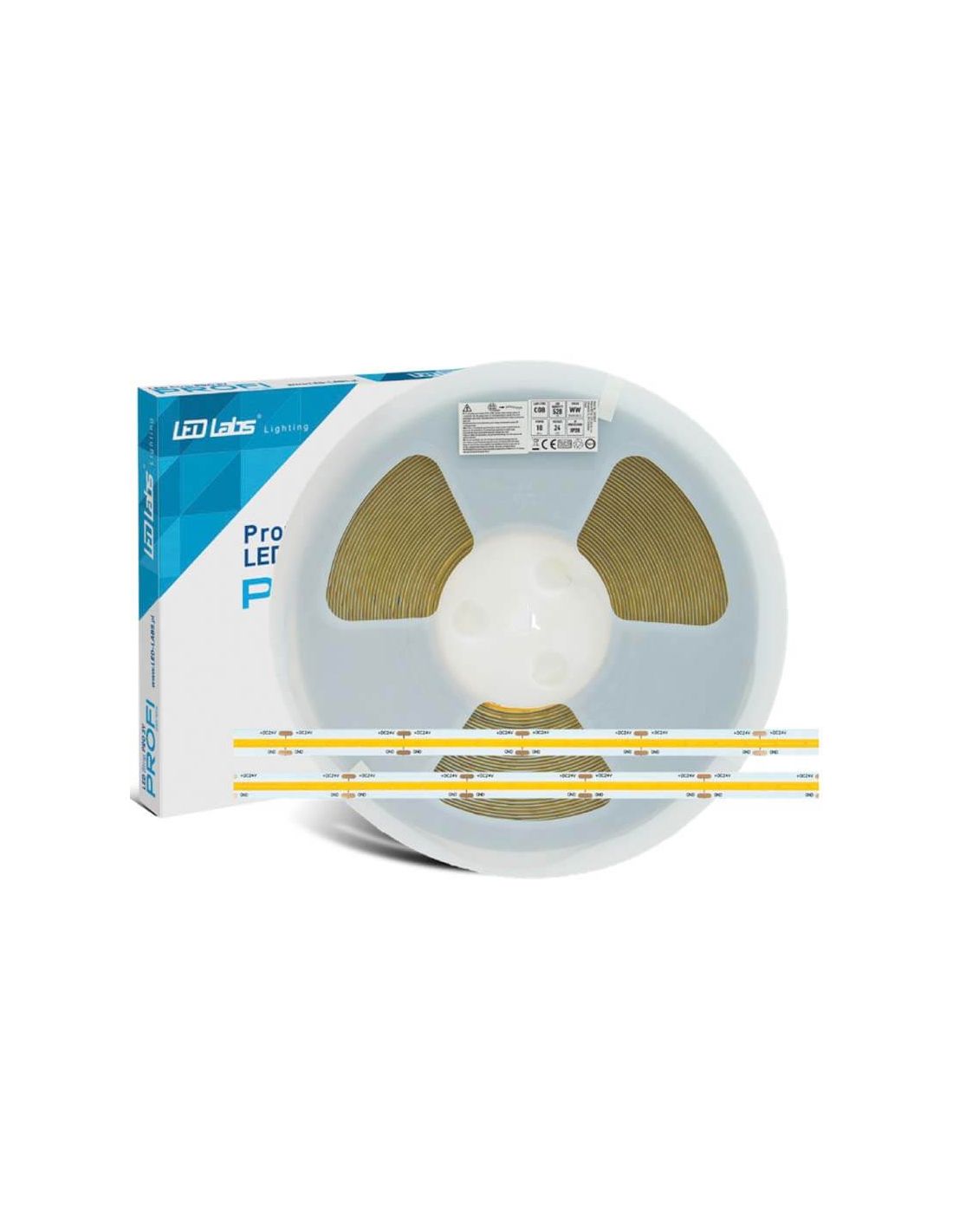 Tira LED COB 24V IP20 de 10W/m. 2640 LED, CRI90, 850 lm/m, largeur 10 ...