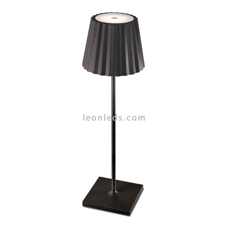 Lámpara de sobremesa LED exterior Relax negra recargable|LeonLeds.com