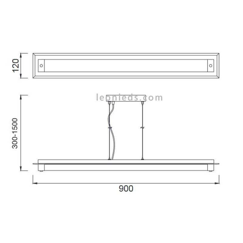Lámpara de techo LED con cristales Tube 4000K dos tallas de Mantra ...