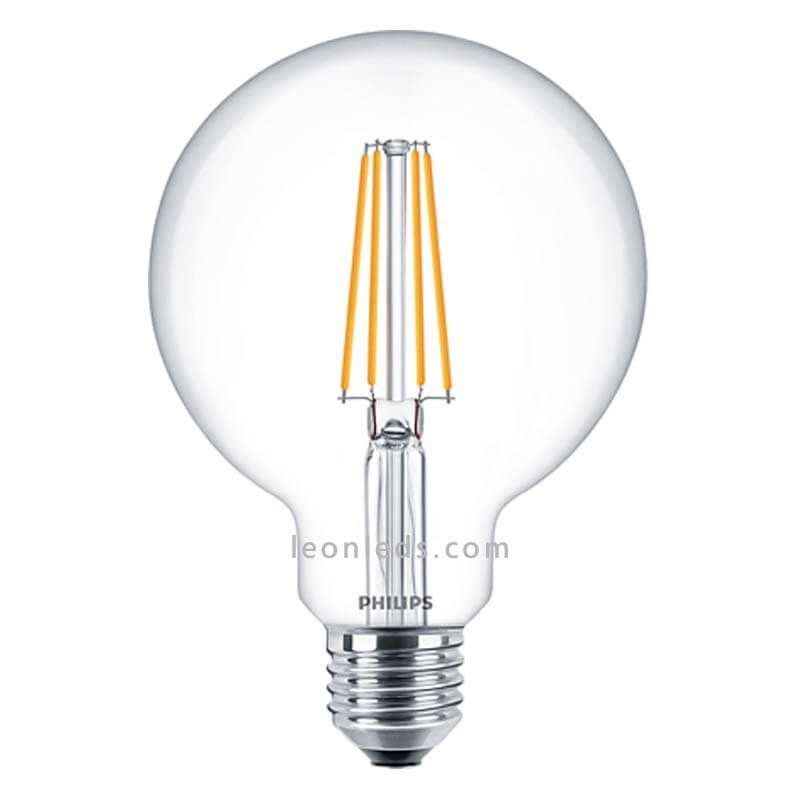 Ampoule Globe G120 Dimmable Led E27 5.9W filament Philips | LeonLeds.com
