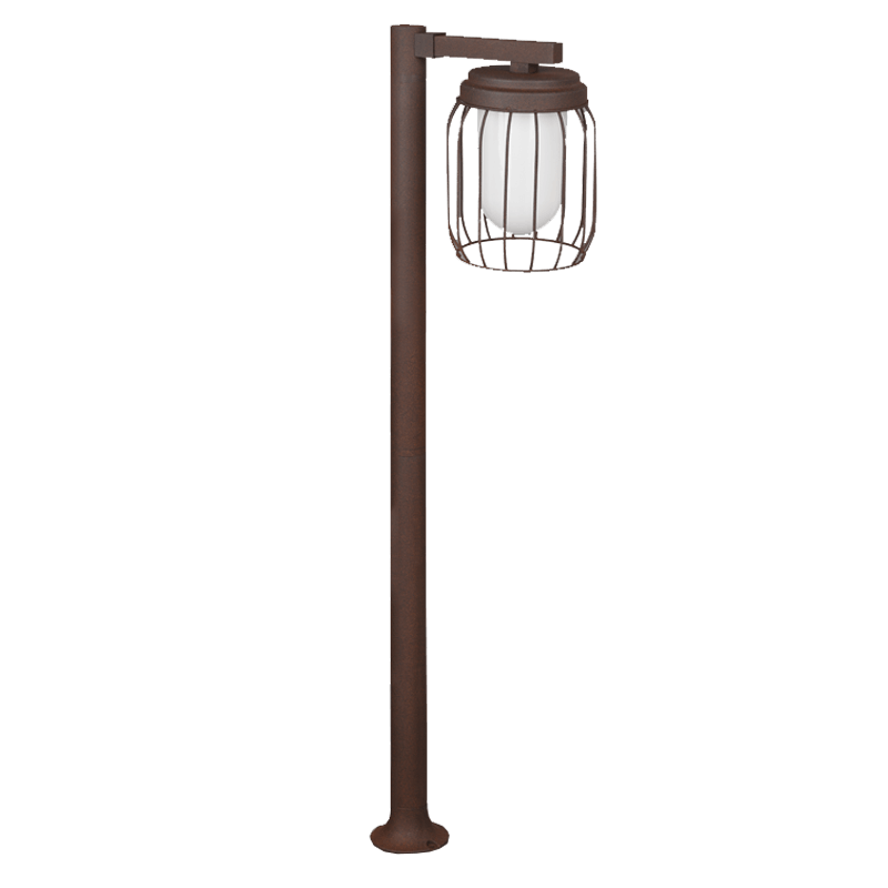 Poste de iluminação exterior Tuela ferrugem Trio Lighting | Iluminação ...