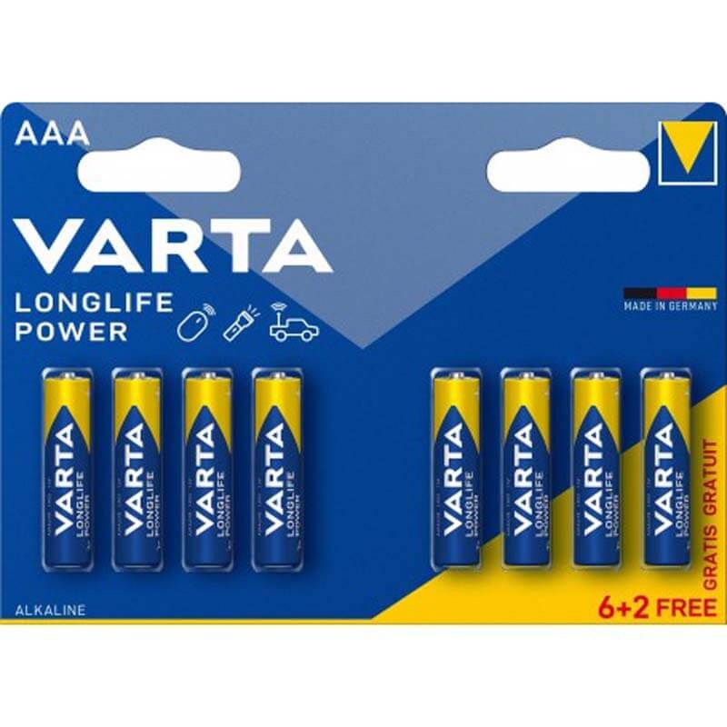 Pilas VARTA Longlife Power AAA LR03 Alcalinas Pack 20 | LeonLeds