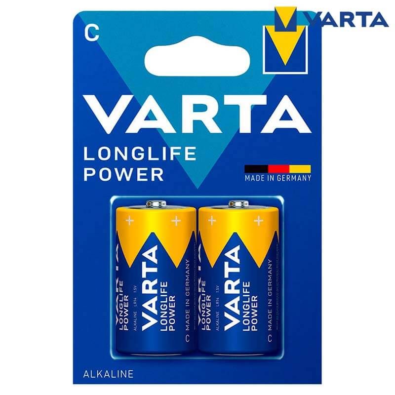 Pilha alcalina tipo C LR14 1,5V Varta LongLife Power | LeonLeds.com