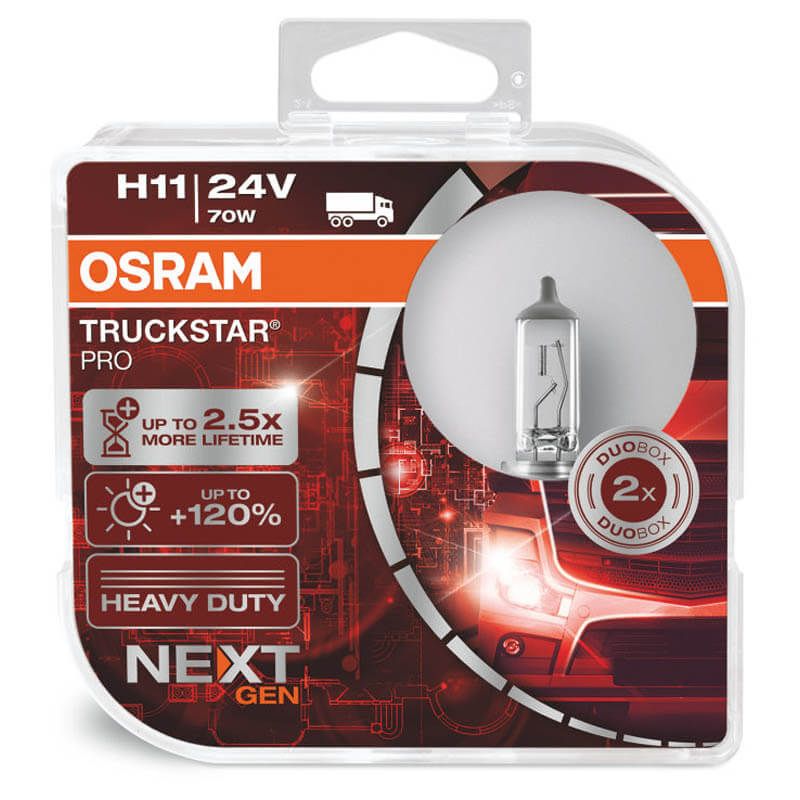 Bombillas Truckstar Pro H1 24V con +120% Next Generation Osram ...