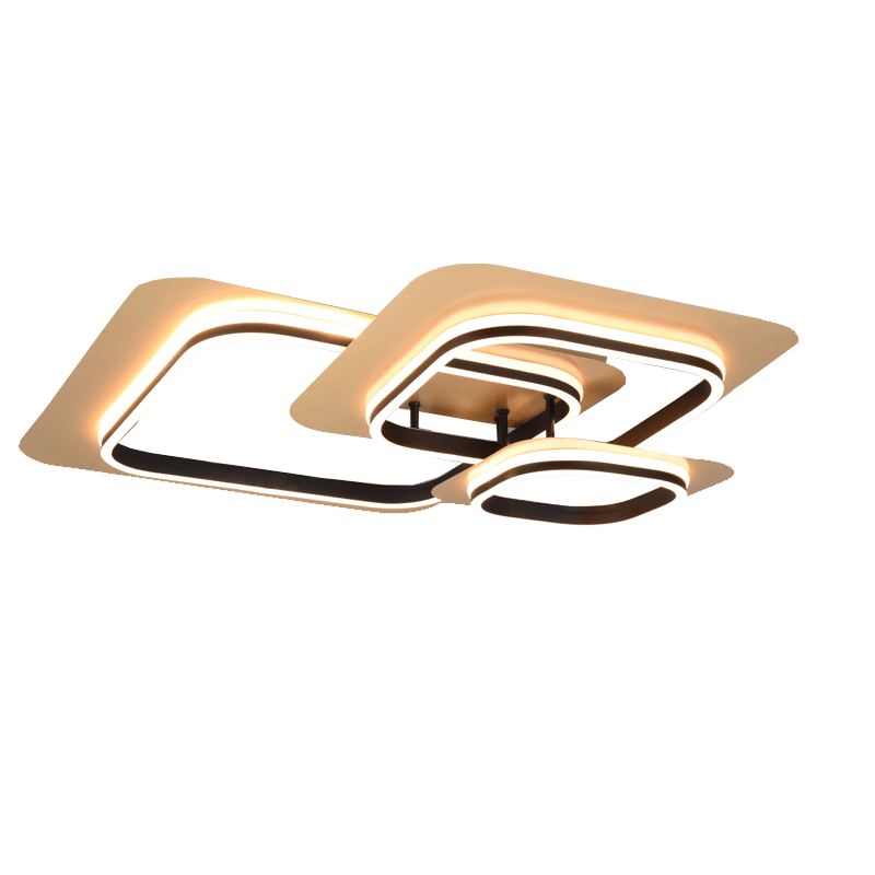Plafon LED dourado e preto Lugo 50W com 3 luzes Trio Lighting ...
