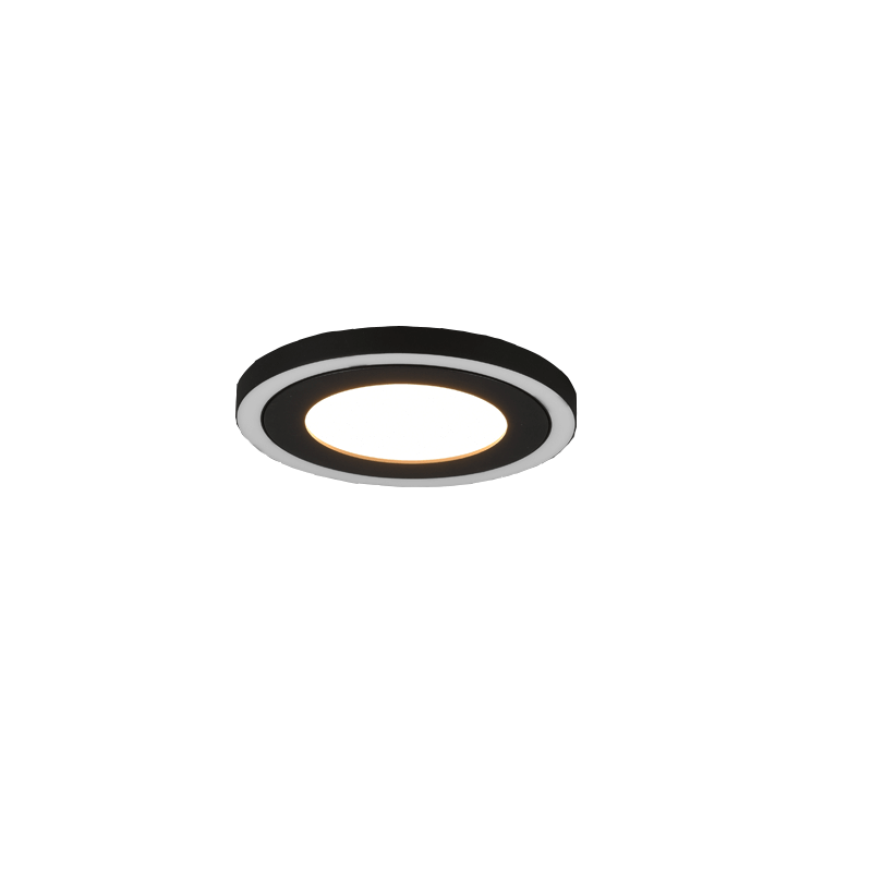 Plafon LED redondo Carus preto com luz dupla por Trio Lighting ...