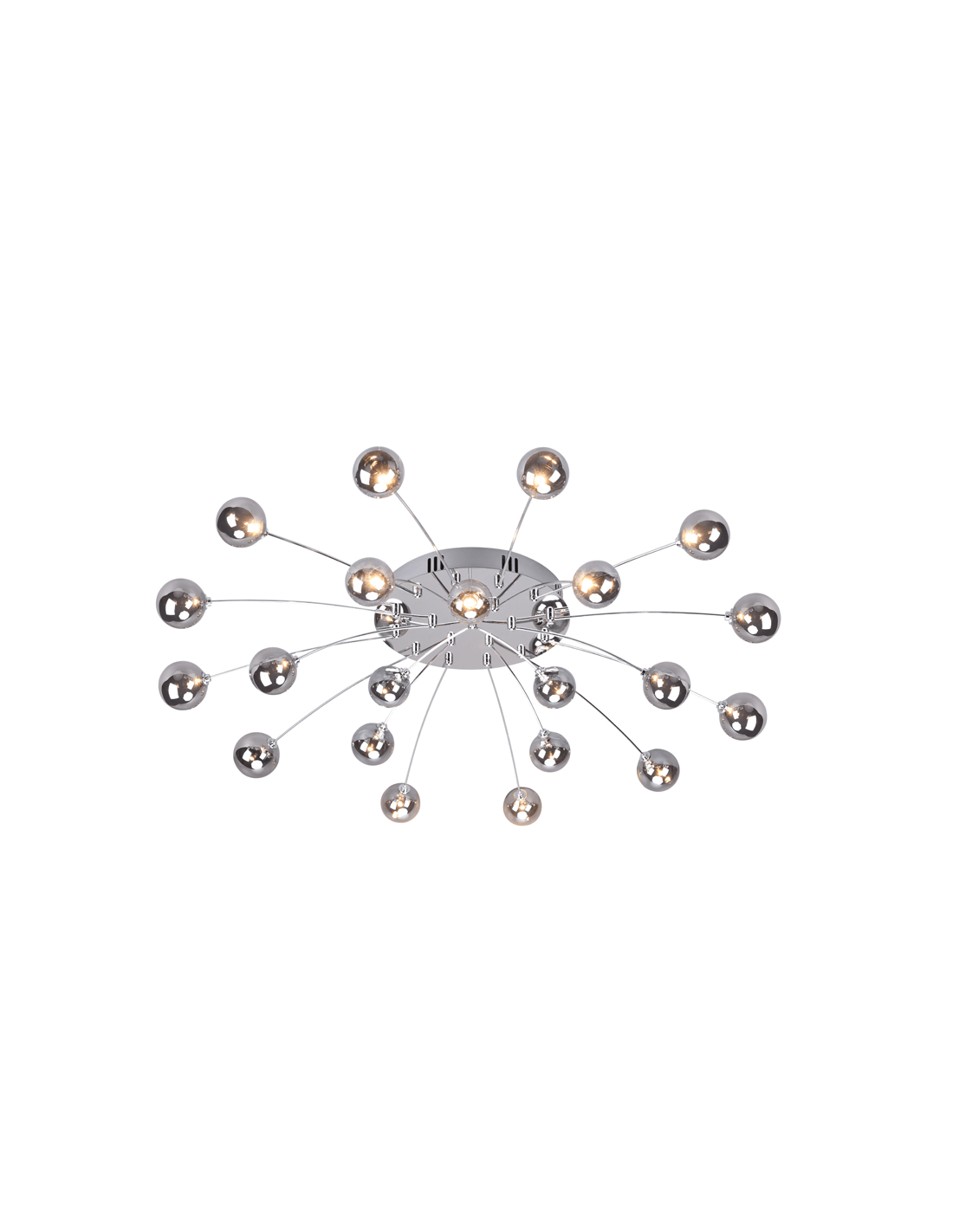 Luminária de teto 21 luzes abajur cromado dimerizável 3000K | leonleds