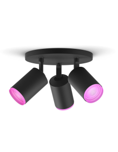 Kit Perifo techo negro 3 focos Hue White Color Ambiance | LeonLeds