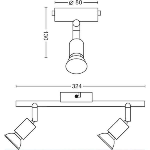 Spots Orientables Limbali Noir 2 Lumières GU10 | LéonLeds