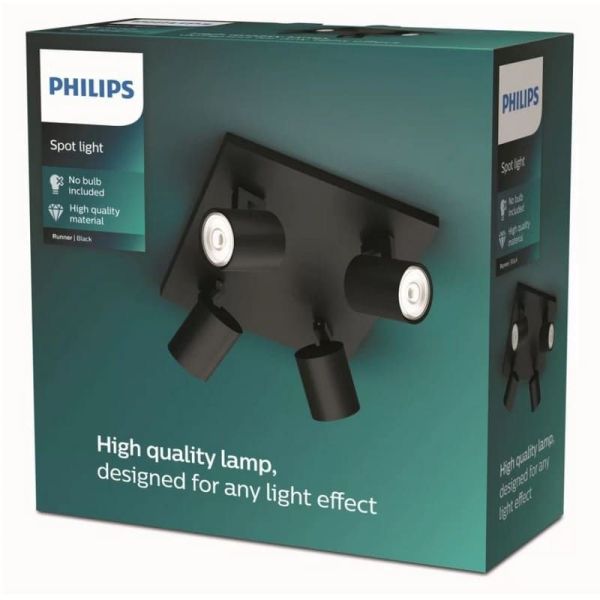 Strip avec 4 spots orientables pour plafond/mur RUNNER | LéonLeds