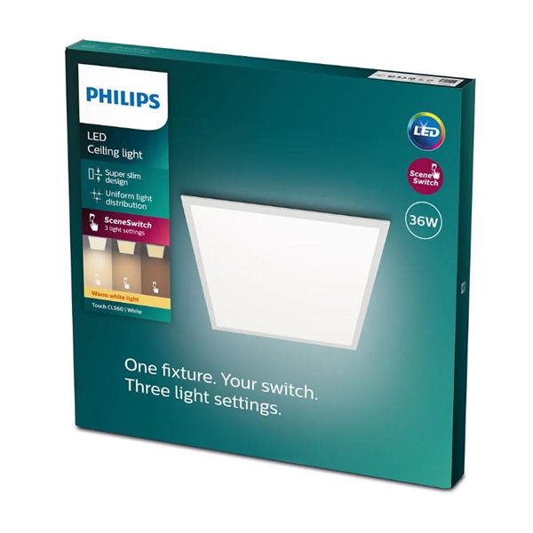 Plafón Cuadrado Blanco 36W CEILING 2700K/4000K Regulable 60cm | LeonLeds